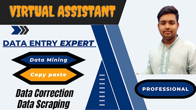 Be your virtual assistant for data entry,copy paste,typing,data mining by Mobassir525 | Fiverr