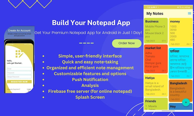 Get your premium notepad app for android in just 1 day by Hasibulmawla ...