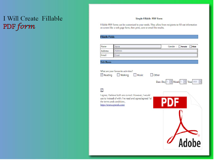 Do create fillable pdf form and pdf conversion by Muhammadnoma961 | Fiverr