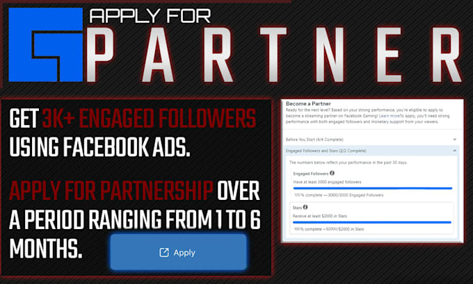 Help you meet the requirements for facebook gaming partner by Vurama ...