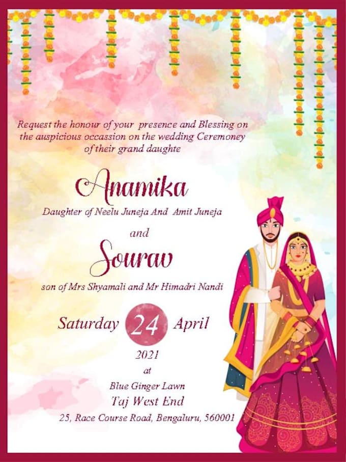 Create unique type of digital invitation card for party wedding by ...