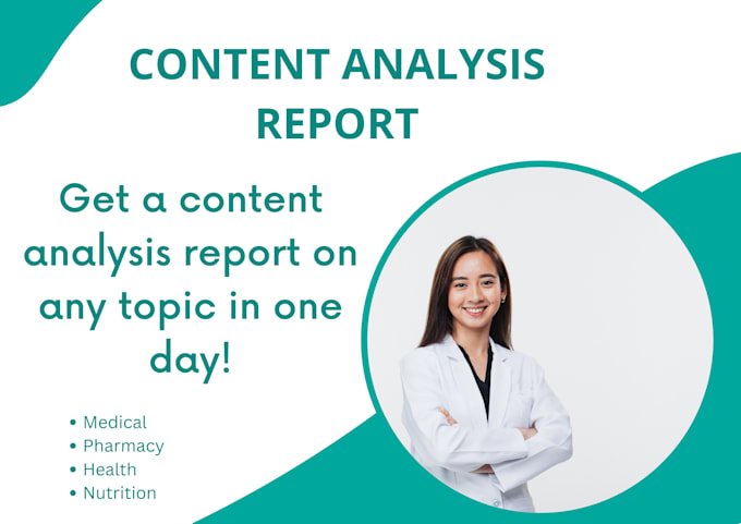 Provide content analysis report on topics related to medical, health ...