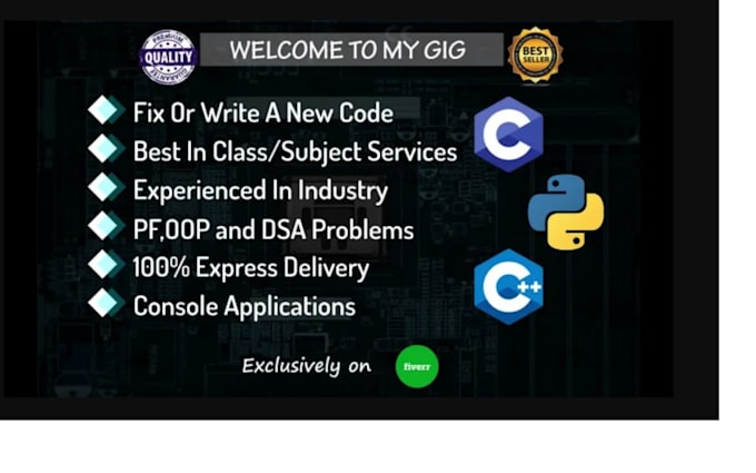 Urgent code your assignment in c c cpp python by Dooxuanthang | Fiverr Urgent code your assignment in c c cpp python by Dooxuanthang | Fiverr