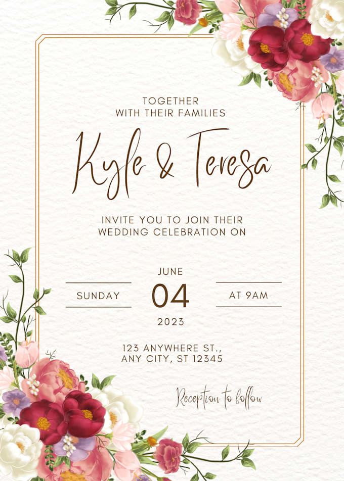 Design your wedding invitations by Wolfbr0ther | Fiverr