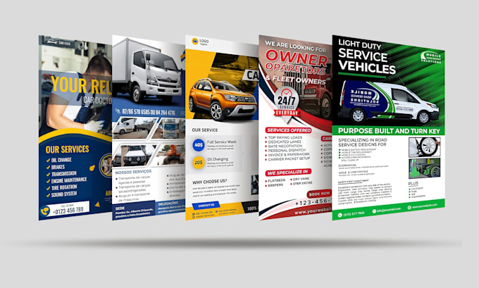 Design automotive car trucking automobile transport flyer or brochure ...