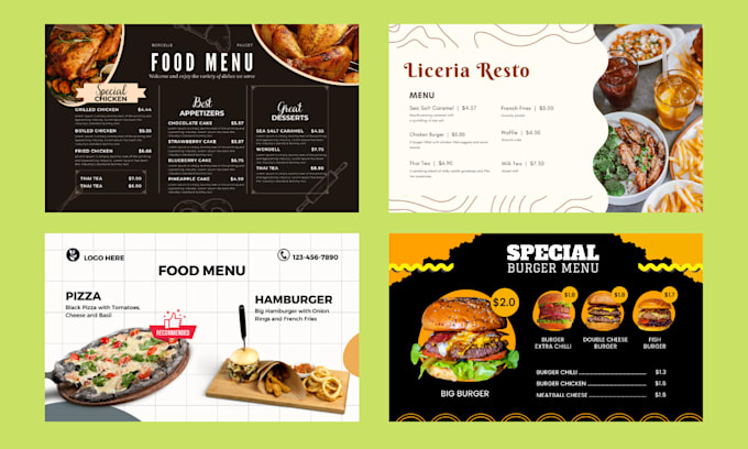 Design professional and make food menu price list by Nazma75 | Fiverr