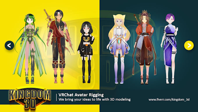 Create custom 3d vr chat model avatar vr character with rigging by ...