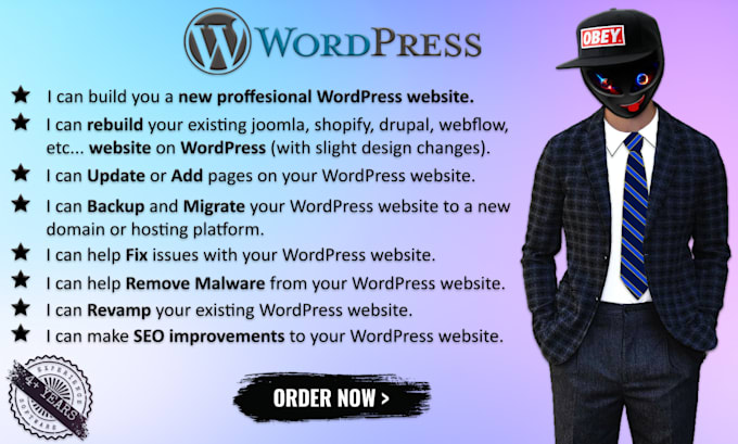 Fix, update, customize, or build a new wordpress website by Jade ... Fix, update, customize, or build a new wordpress website by Jade ...