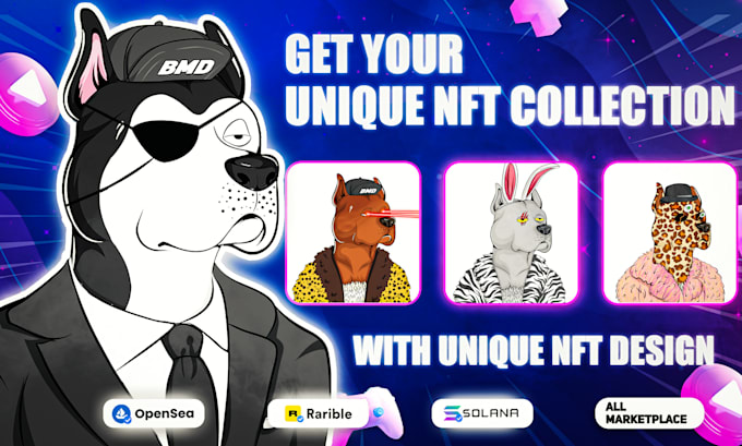 Create unique nft art design with upto 1k,5k,10k nft art collection by Nfthubmaster | Fiverr