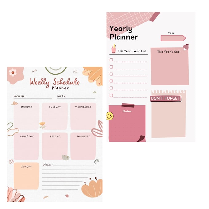 Design custom and digital planner, calendar by Noorulhuda365 | Fiverr