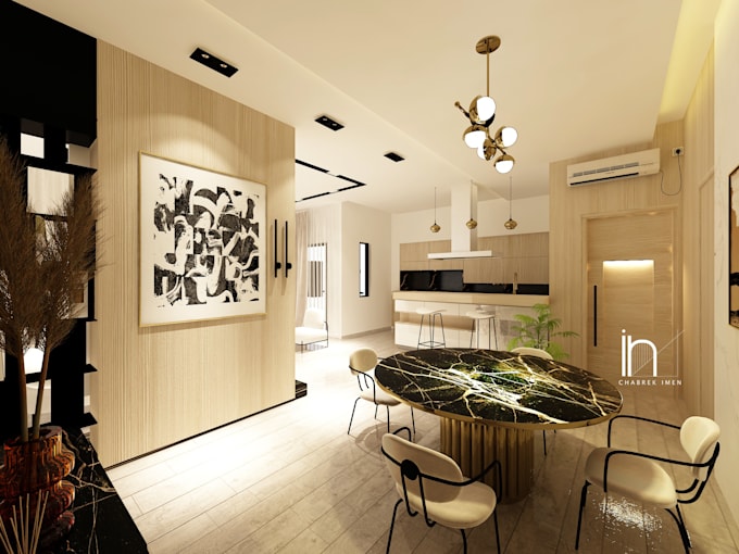 Design interior spaces with realistic 3d rendering by Imenchabrek | Fiverr