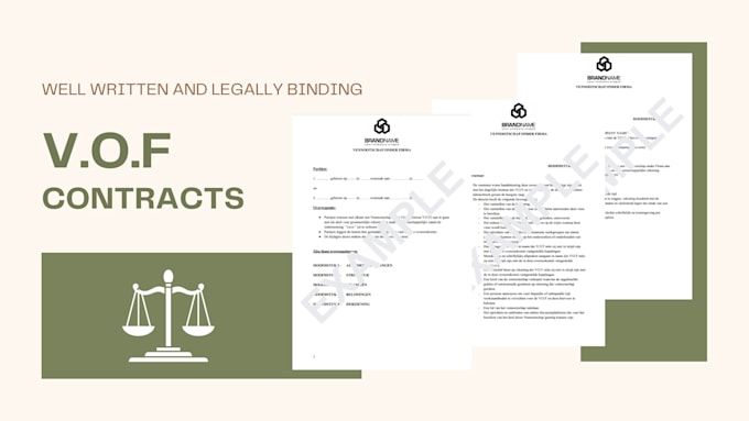 Draft a dutch vennootschap onder firma vof general partnerships ...