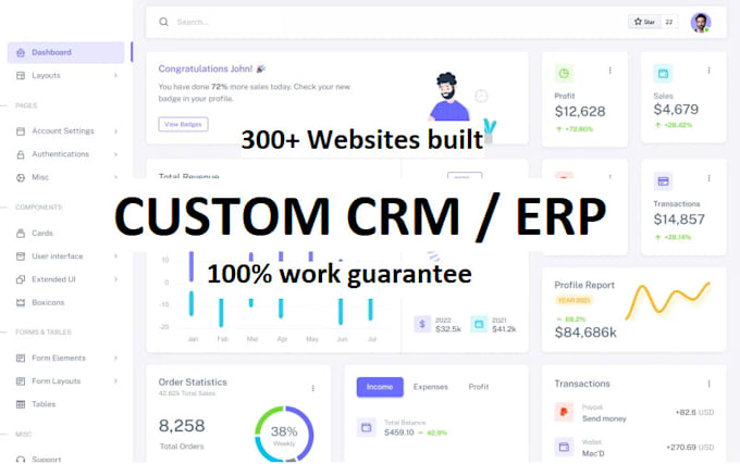 Develop fully custom crm saas solutions for your business by Tommatos | Fiverr