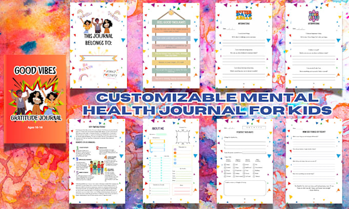 Design a custom journal for mental health for kids by Amyfarley936 | Fiverr