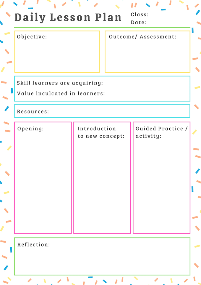 Create a formalize lesson plans for your classroom by Nickydazzle | Fiverr
