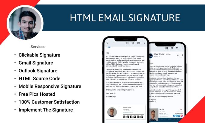 Create a clickable and responsive html email signature, gmail signature ... Create a clickable and responsive html email signature, gmail signature ...