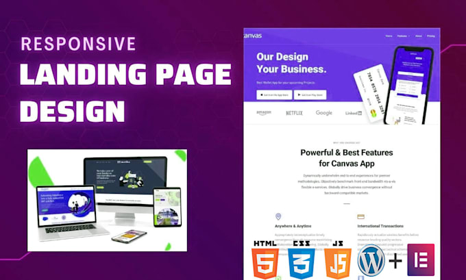 Design a responsive landing page using web platforms in 24 hours by ...