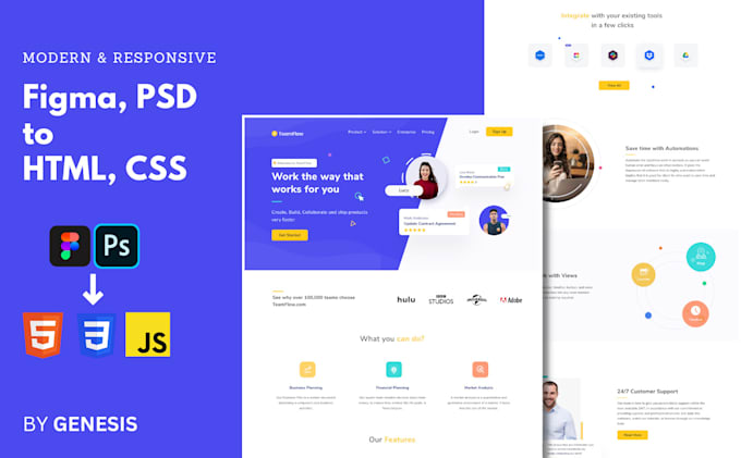 Convert your psd to a pixel perfect website by Genesisnongo | Fiverr