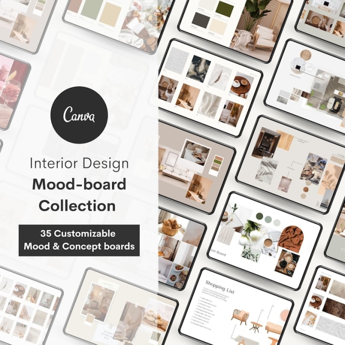 Design your interior design moodboard template kit by Businessboxxed ...