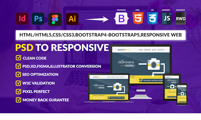 Convert xd to html, psd to html, figma to html, sketch to html css ...