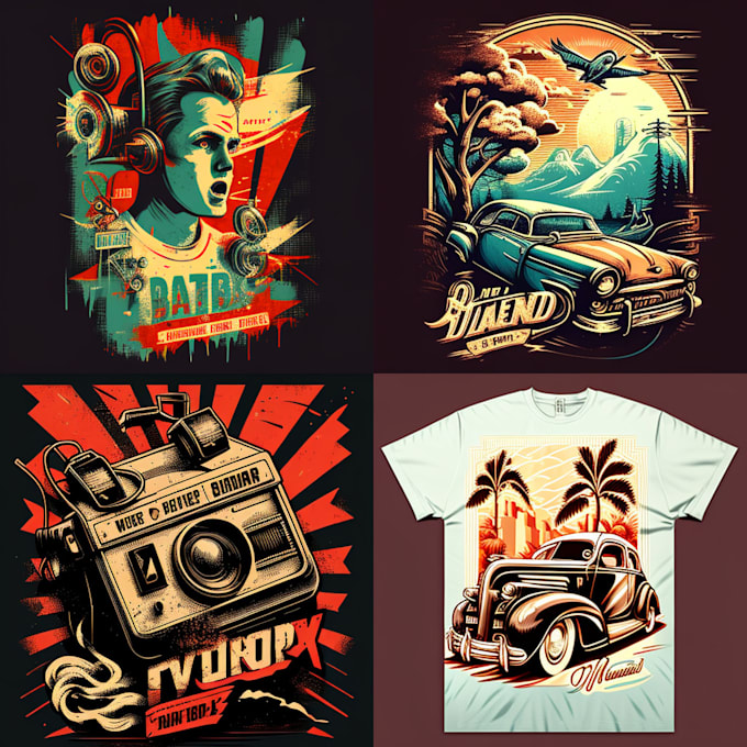 Create vintage retro style designs and illustrations for you by ...