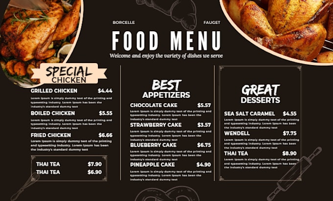 Make menu design, food menu, restaurant menu, price list by Jakaria666 ...