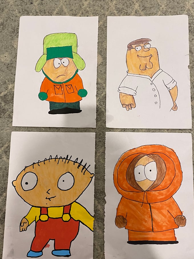 Produce fun cartoon pictures for your wall by Scootozljz | Fiverr