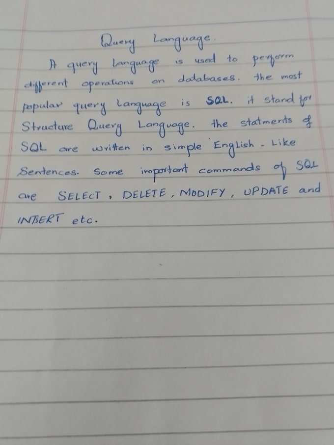 Write your notes,letters and essays in good handwriting by ...