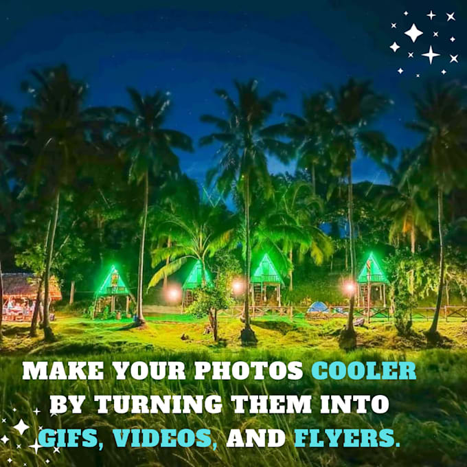 Create amazing flyers and pictures and convert them into gifs and video ...