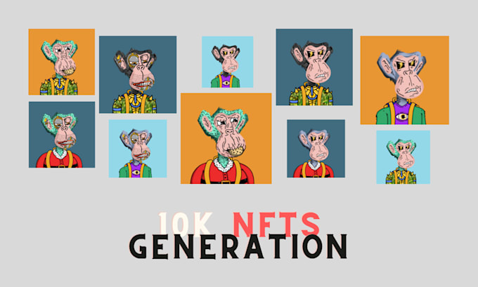 Generate 10k nft art collection with metadata by Med05g | Fiverr