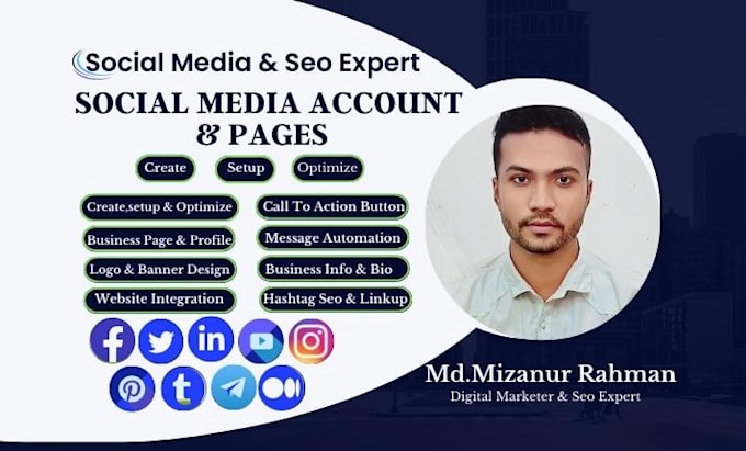 Create set up, and optimize social media accounts properly by ... Create set up, and optimize social media accounts properly by ...