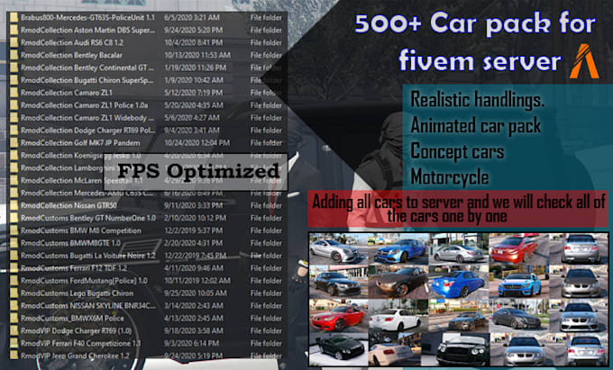 Add fps optimized car pack for fivem server by Typhon_supay | Fiverr