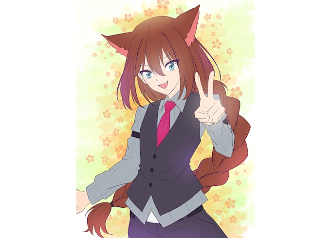 Draw anime character in flat coloring style by Nurhandayaani | Fiverr