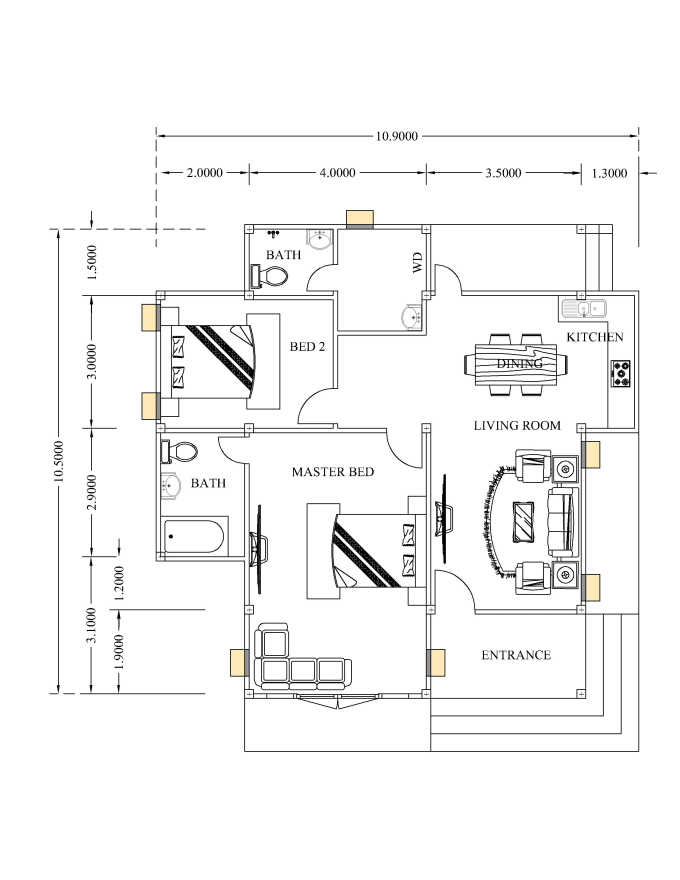 Draw autocad 2d floor plan , in any standard like uk ,usa by Asadarchitectur | Fiverr