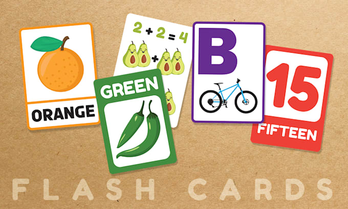 Design awesome catchy colorful flashcards for kids by Huram_abi | Fiverr