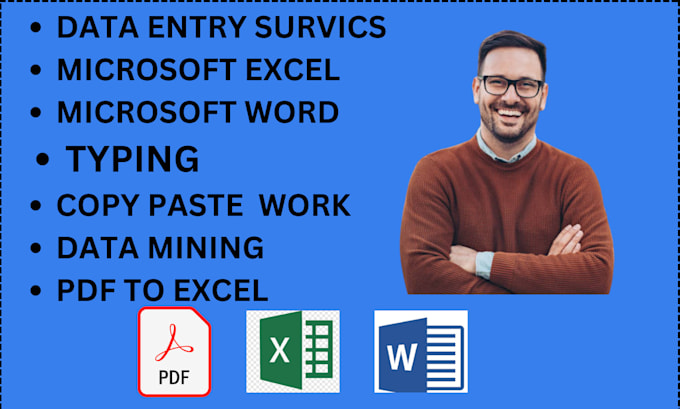 Do data entry, excel, typing, copy paste work and pdf by Math_72428 | Fiverr