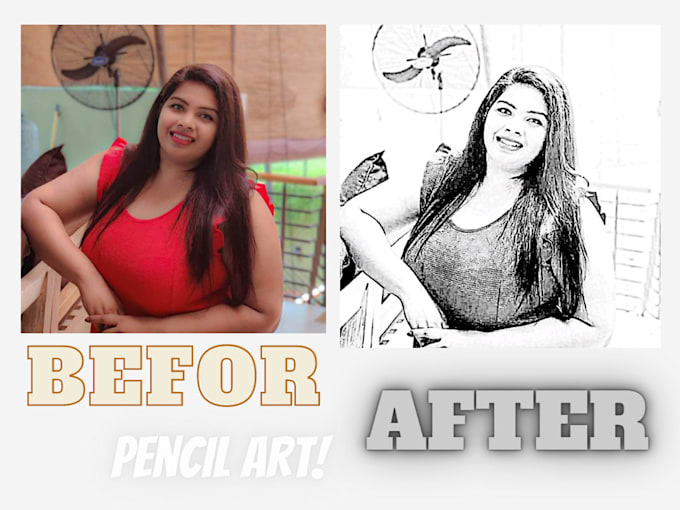 Draw realistic line art, pencil art, digital art, 100 photo, by ...