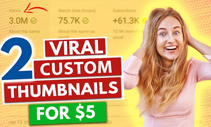 Design 2 viral custom thumbnails with free bonus by Anandpanchami | Fiverr