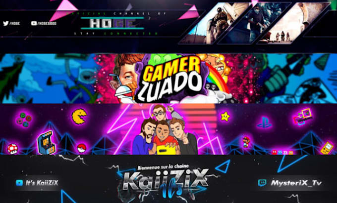 Design epic youtube channel banner thumbnail cover art logo facebook ...