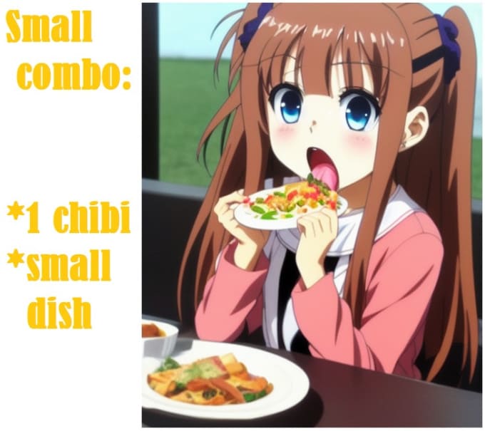 Draw Cute Anime Eating Food By Animechunkuns Fiverr
