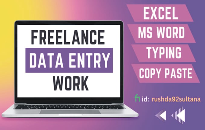 Be your freelance data entry work, copy paste and excel data by ...