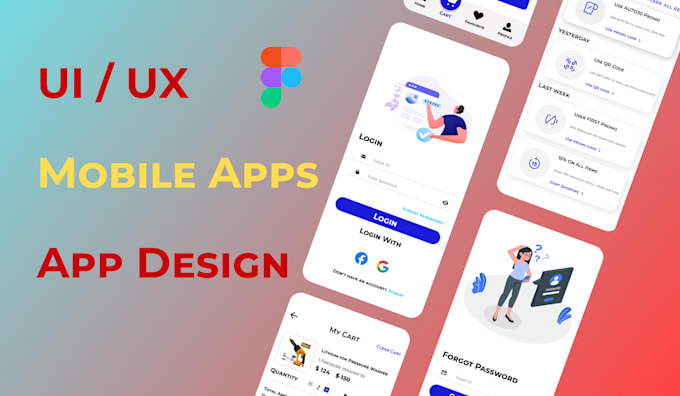 Design modern ui ux for mobile apps in 12 hours by Raheelxyz | Fiverr