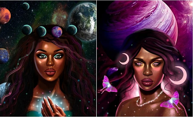 Create african american goddess illustration by Rubyy_draws | Fiverr