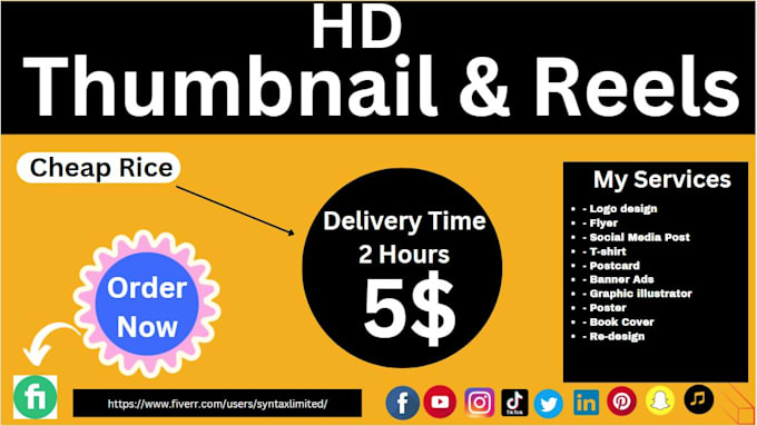 Design eye catchy reels cover photos thumbnail by Syntaxlimited | Fiverr