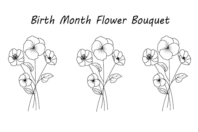 Draw a custom birth month flowers bouquet in illustration by ...
