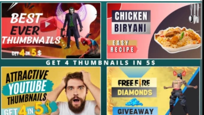 Design eye catching youtube thumbnail by Zeeshanshan107 | Fiverr