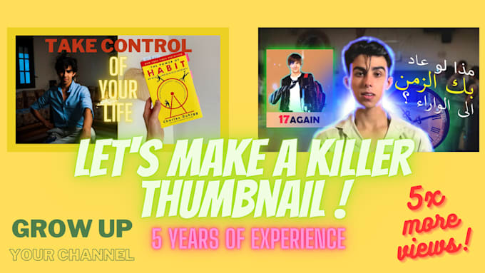 Make a youtube eye catching and click worthy thumbnails by ...