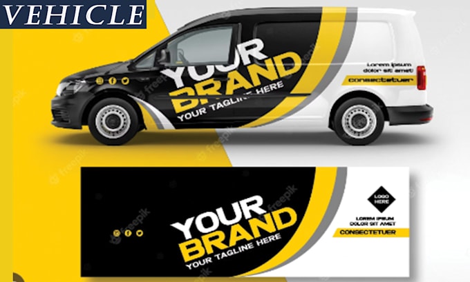 Make creative vehicle, car, and van truck wrap designs make a food ...