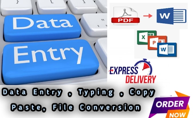Do data entry ,typing , file conversion by Mzubairpk2023 | Fiverr