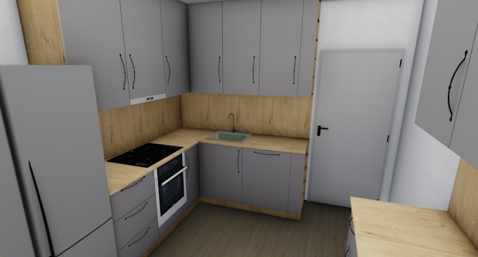 Desing 3d kitchens from sketches by Planbackco | Fiverr